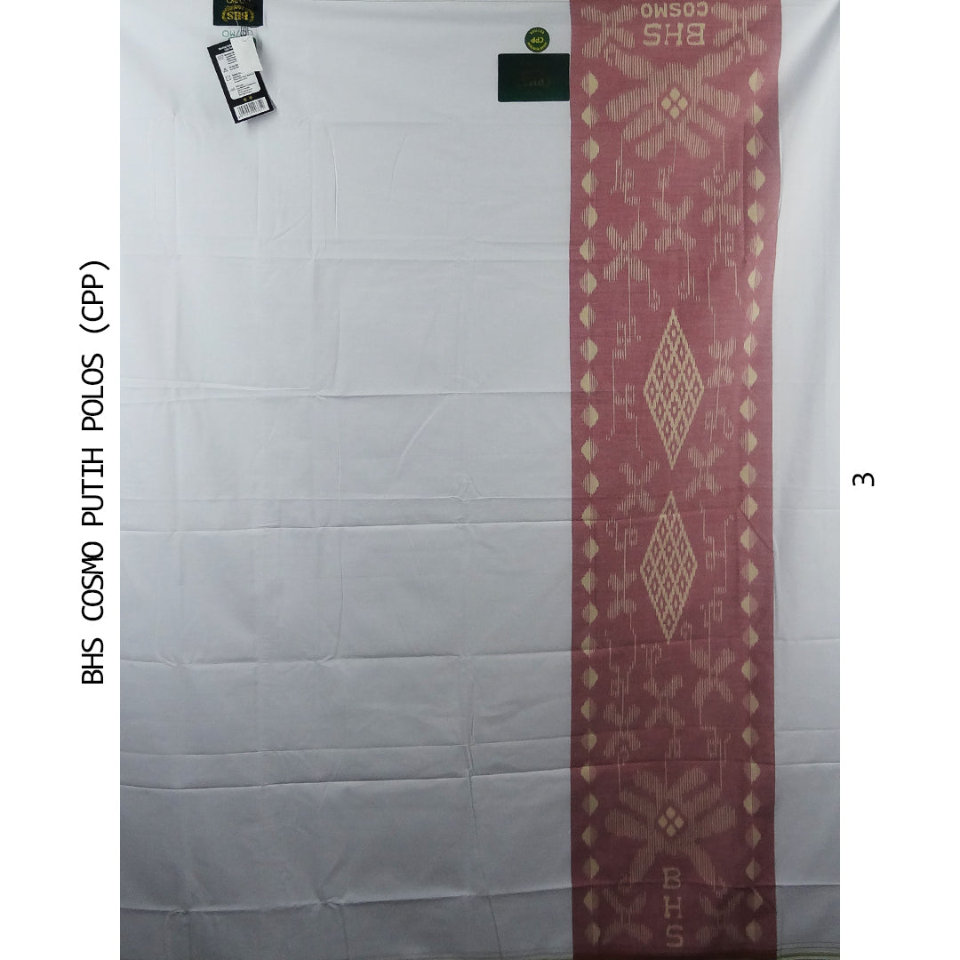 SARUNG BHS COSMO PUTIH POLOS (CPP) ECER /GROSIR 10-PCS – sarungku